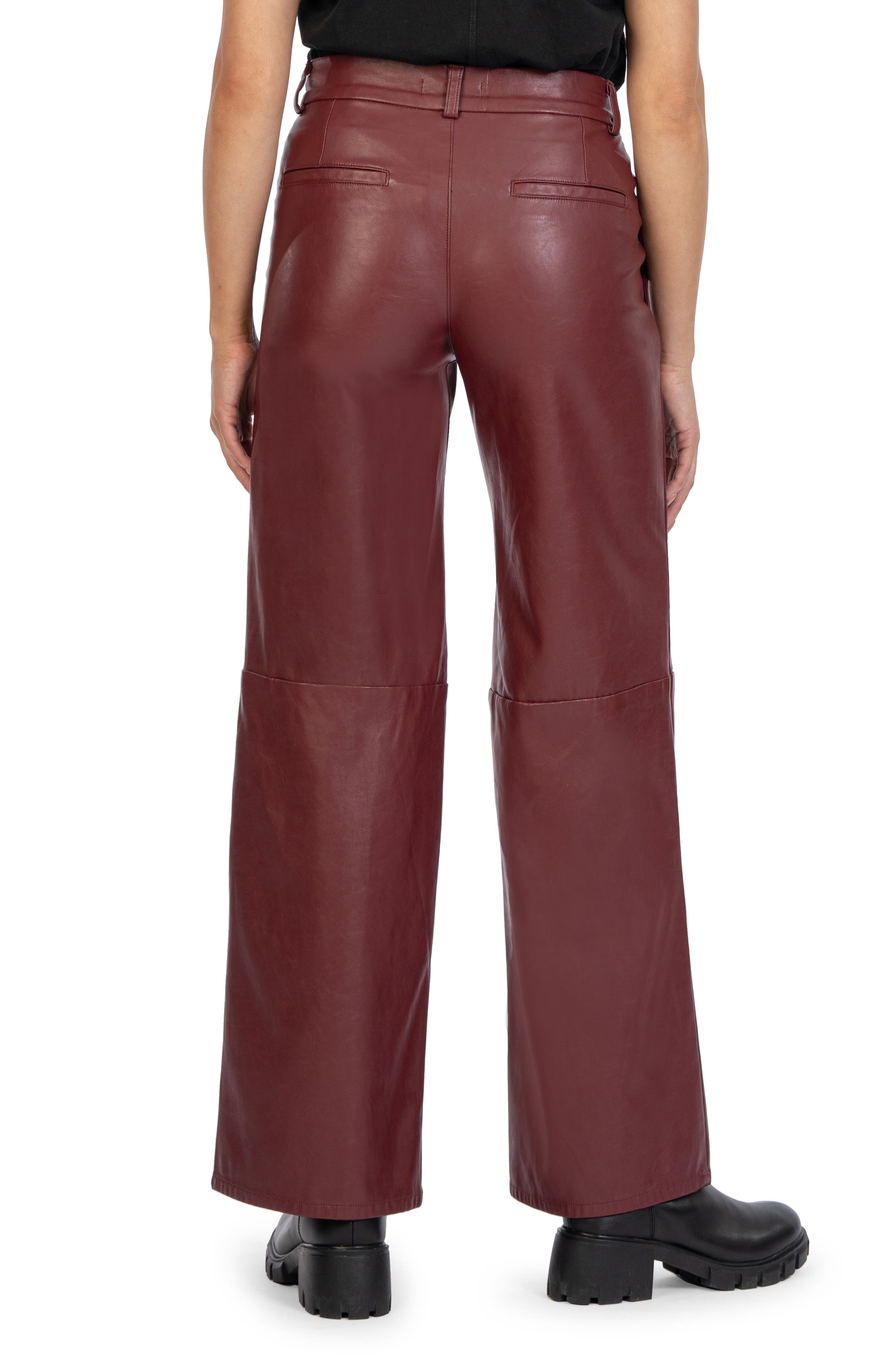 KUT from the Kloth Jean High Waist Faux Leather Wide Leg Trousers ...