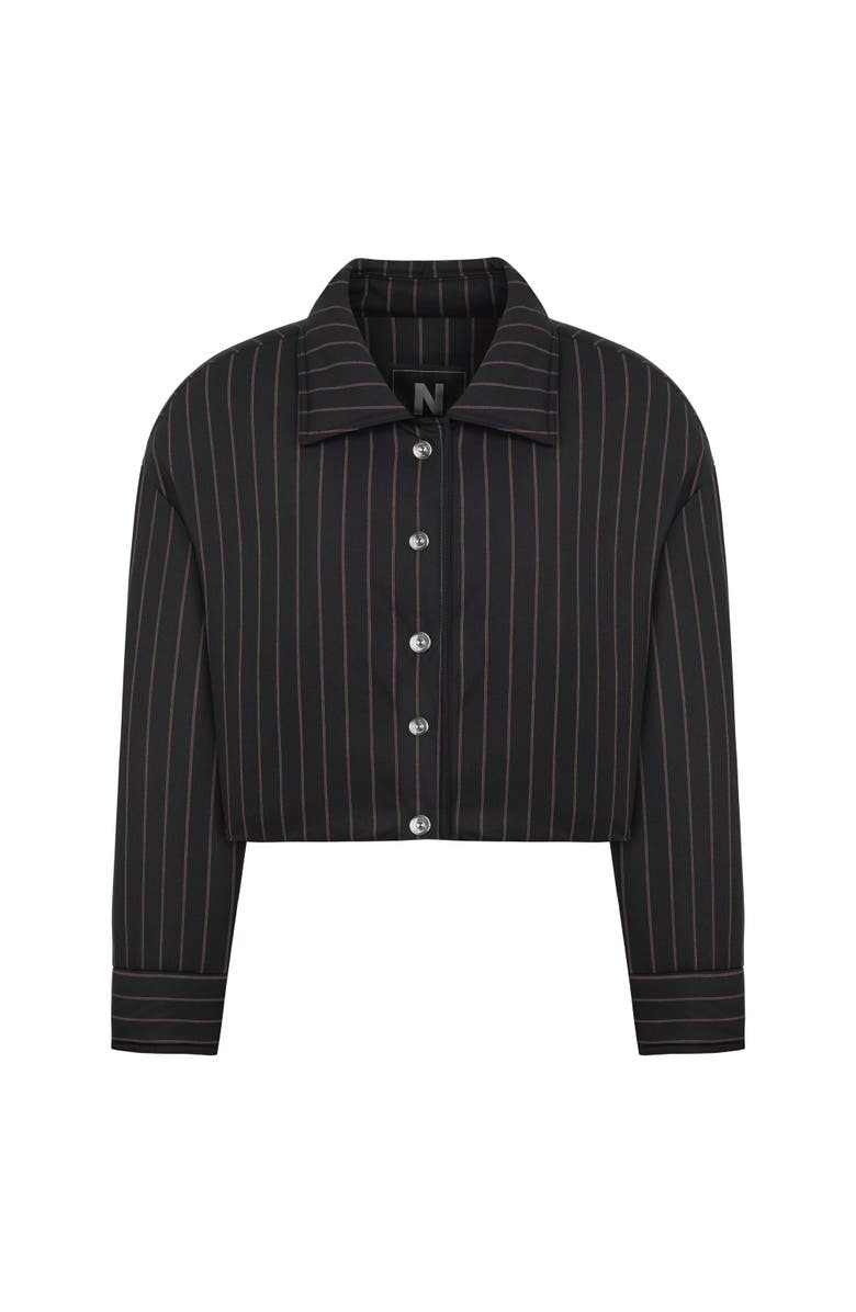 Nocturne Striped Padded Shoulder Jacket | Nordstrom