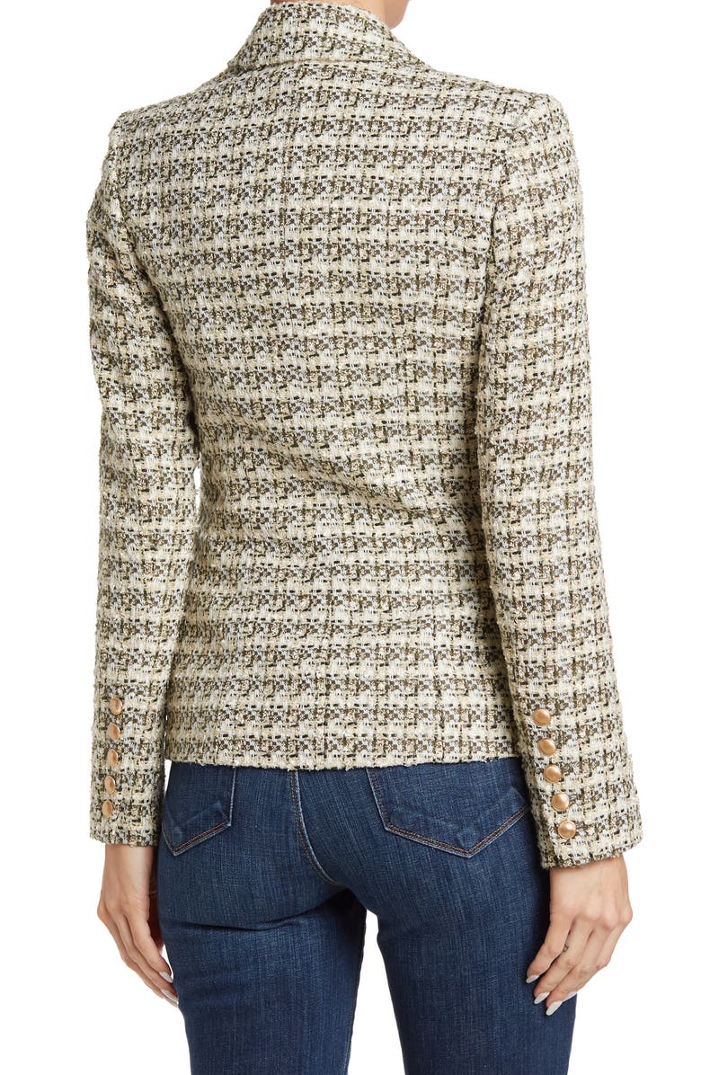 L'AGENCE Kenzie Double Breasted Metallic Tweed Blazer | Nordstrom