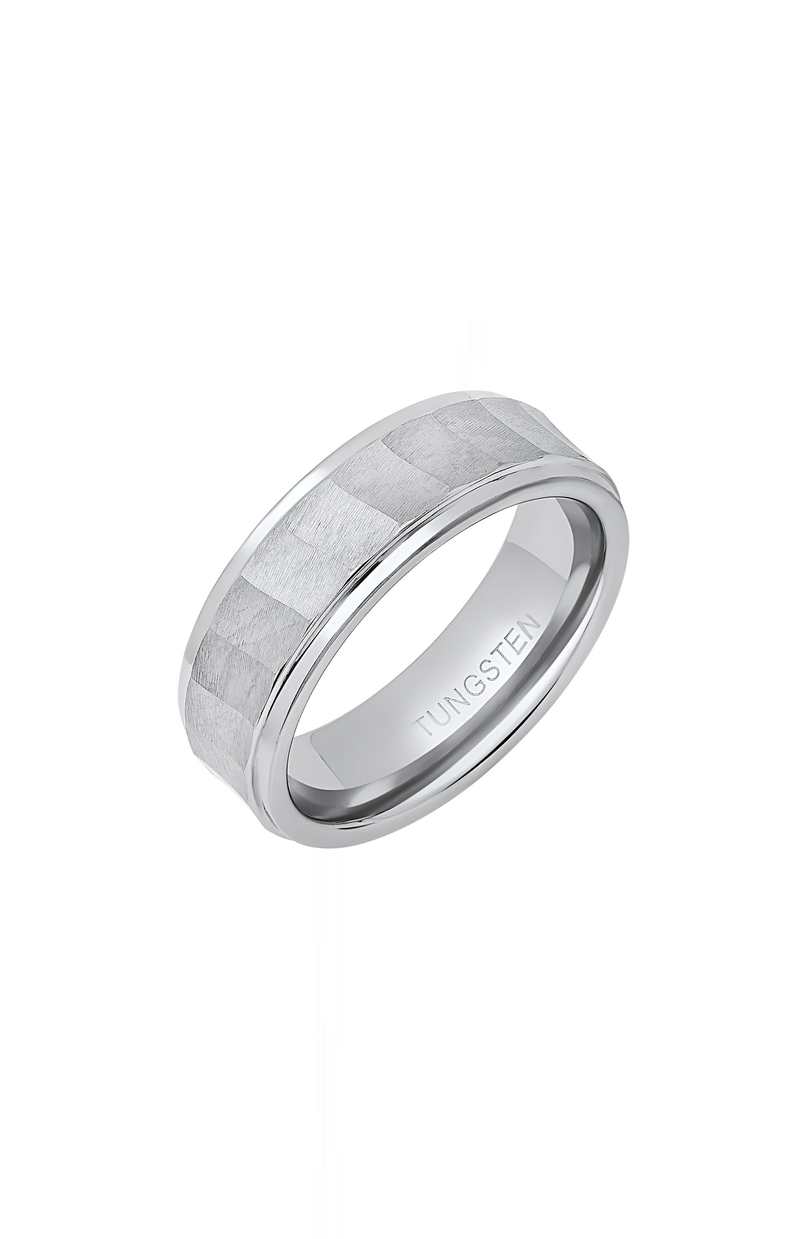 HMY JEWELRY Men's Faceted Brushed Band Ring | Nordstromrack