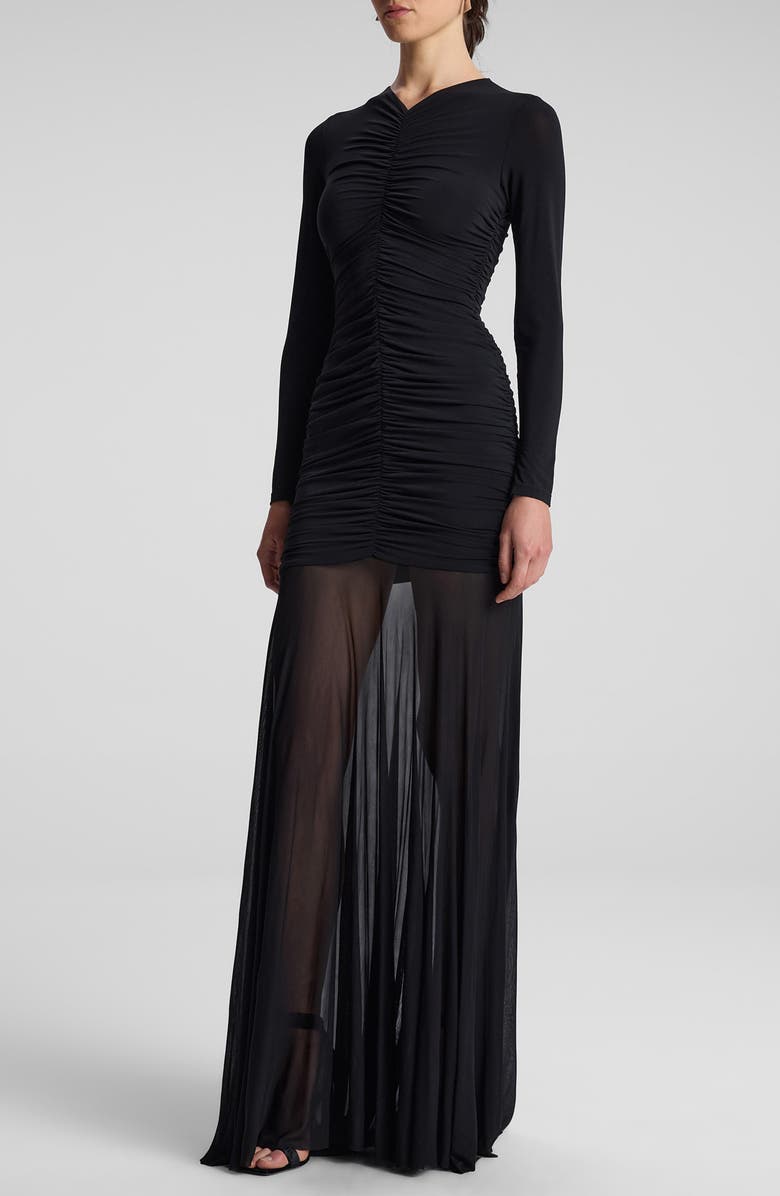 A.L.C. Fawn Shirred Long Sleeve Trumpet Gown | Nordstromrack
