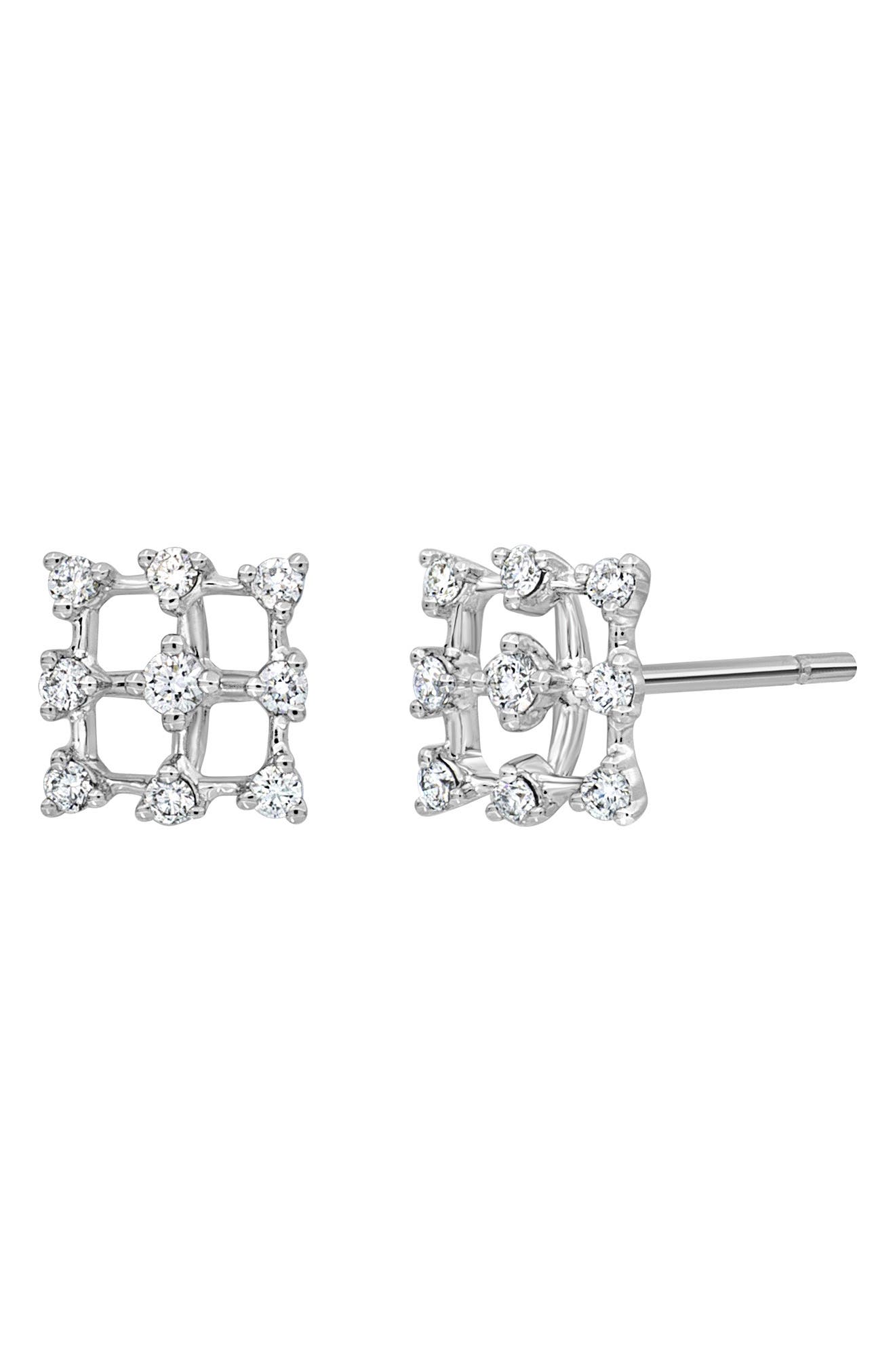 Bony Levy Liora 18K White Gold Diamond Lattice Stud Earrings - 0.20ct ...
