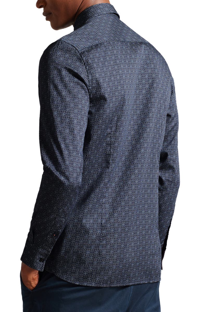 Ted Baker London Pavia Geometric Star Slim Fit Stretch Button-Up Shirt ...