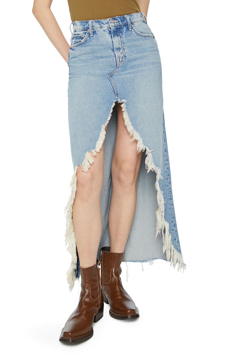 MOTHER The Ditcher Frayed Denim Skirt | Nordstromrack