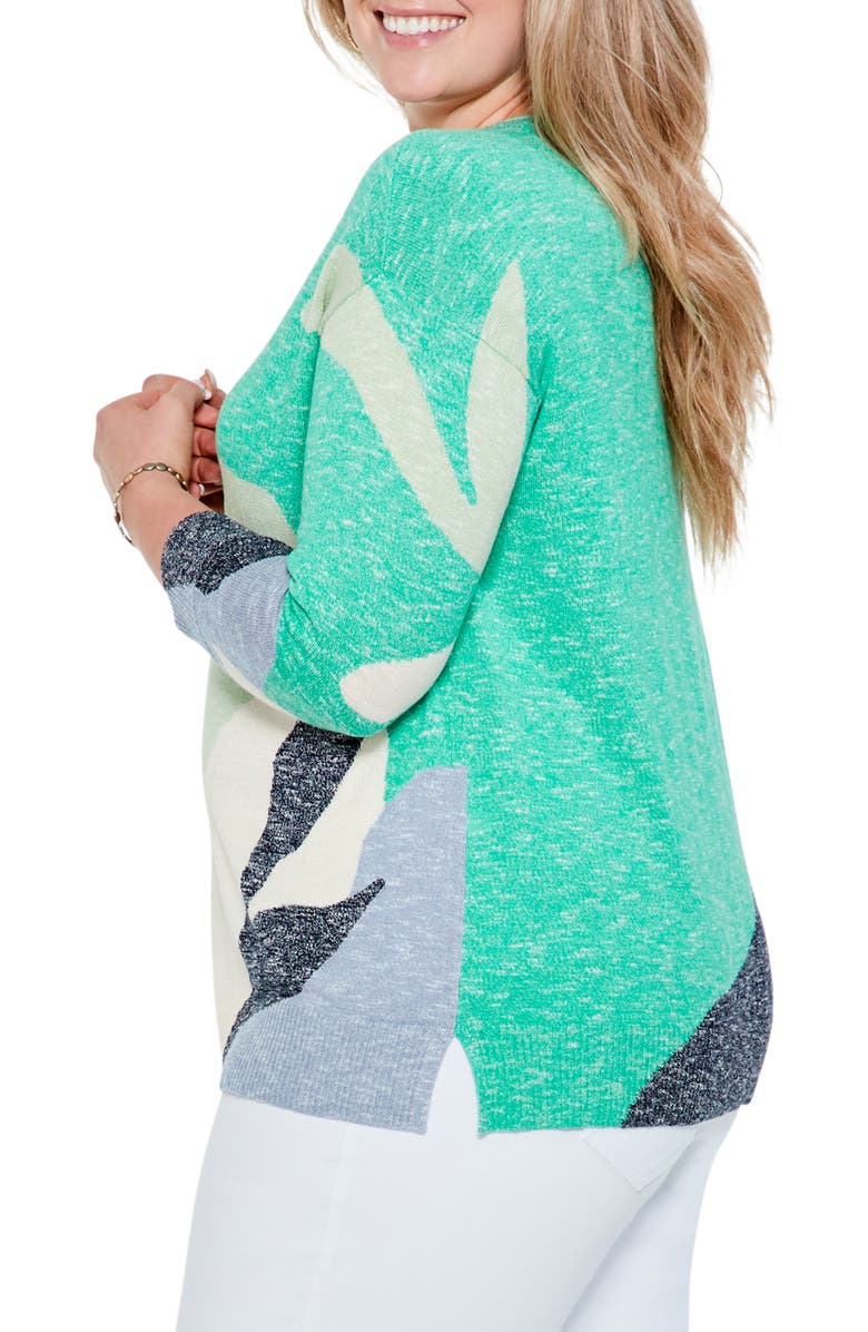 NIC+ZOE Leaf Burst Cotton Blend Sweater | Nordstrom