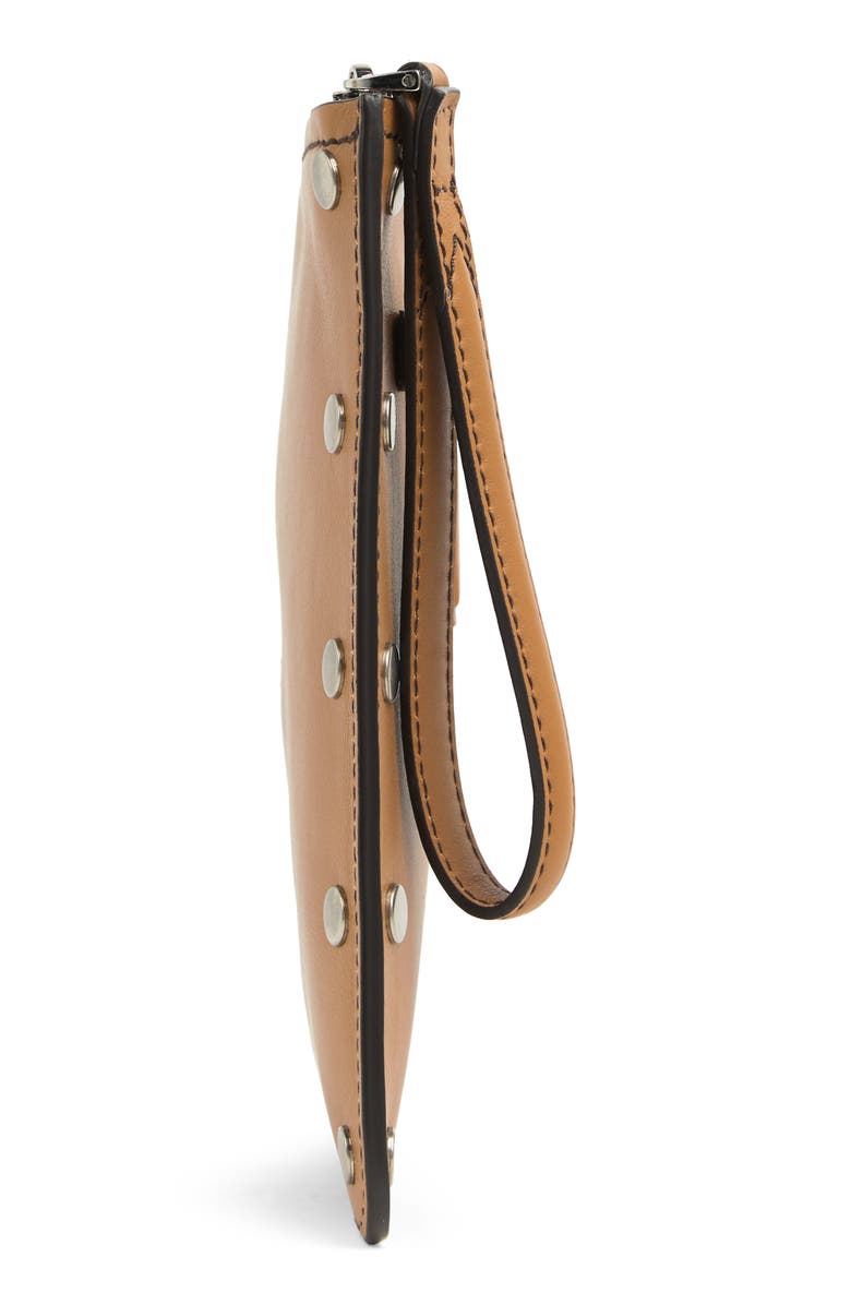 FERRAGAMO Giano Leather Studded Zipper Card Pouch | Nordstromrack
