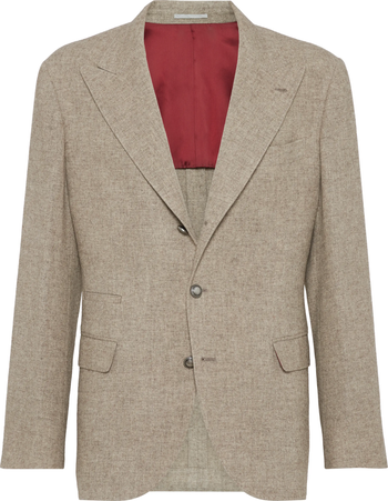 Brunello Cucinelli Yak deconstructed blazer with large peak lapels and ...