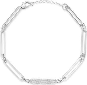 GLAZE JEWELRY CZ Bar Paper Clip Chain Bracelet | Nordstromrack