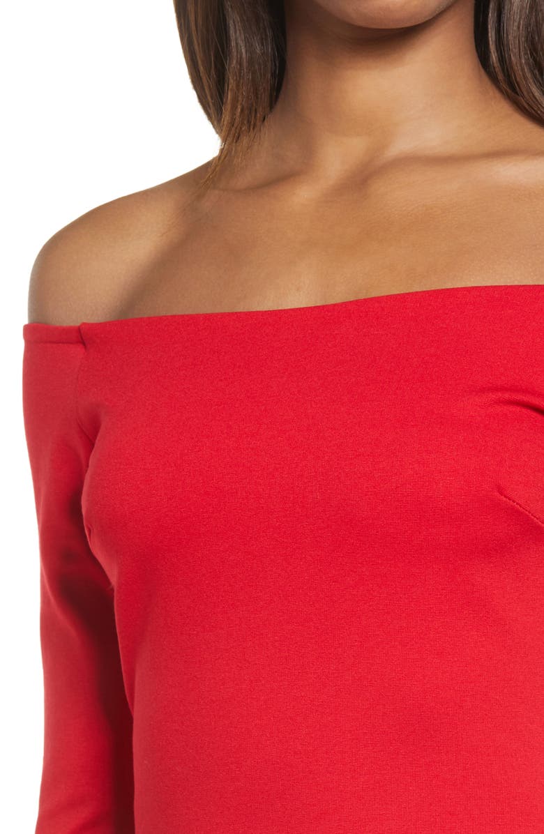 Lulus Girl Can't Help It Off the Shoulder Sheath Dress | Nordstromrack