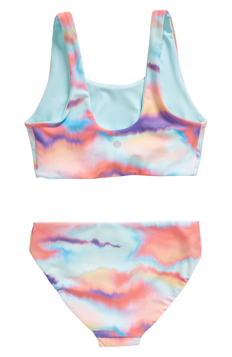 Zella Girl Kids' Tie Front Reversible Two-Piece Swimsuit | Nordstromrack