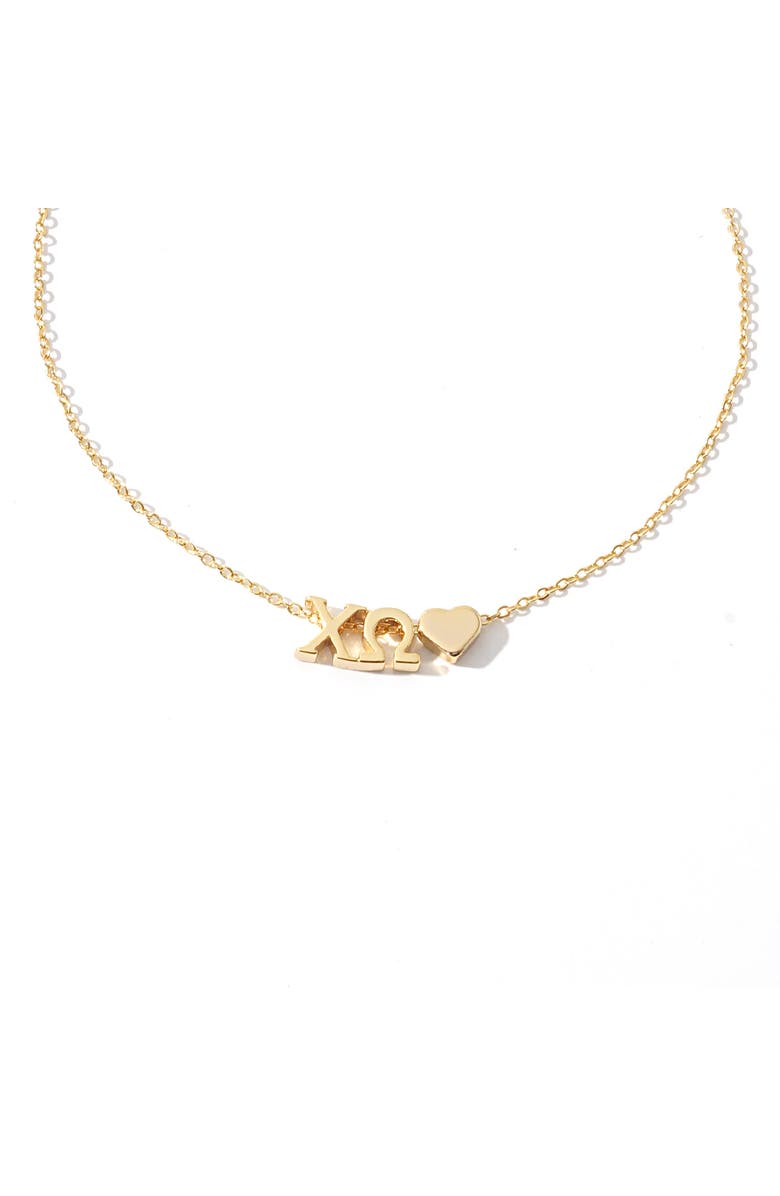 Color Shout Chi Omega Sorority Gold Heart Necklace | Nordstrom