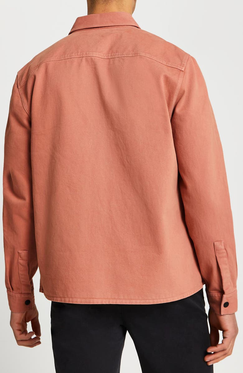 River Island Washed Snap-Up Shirt Jacket | Nordstrom
