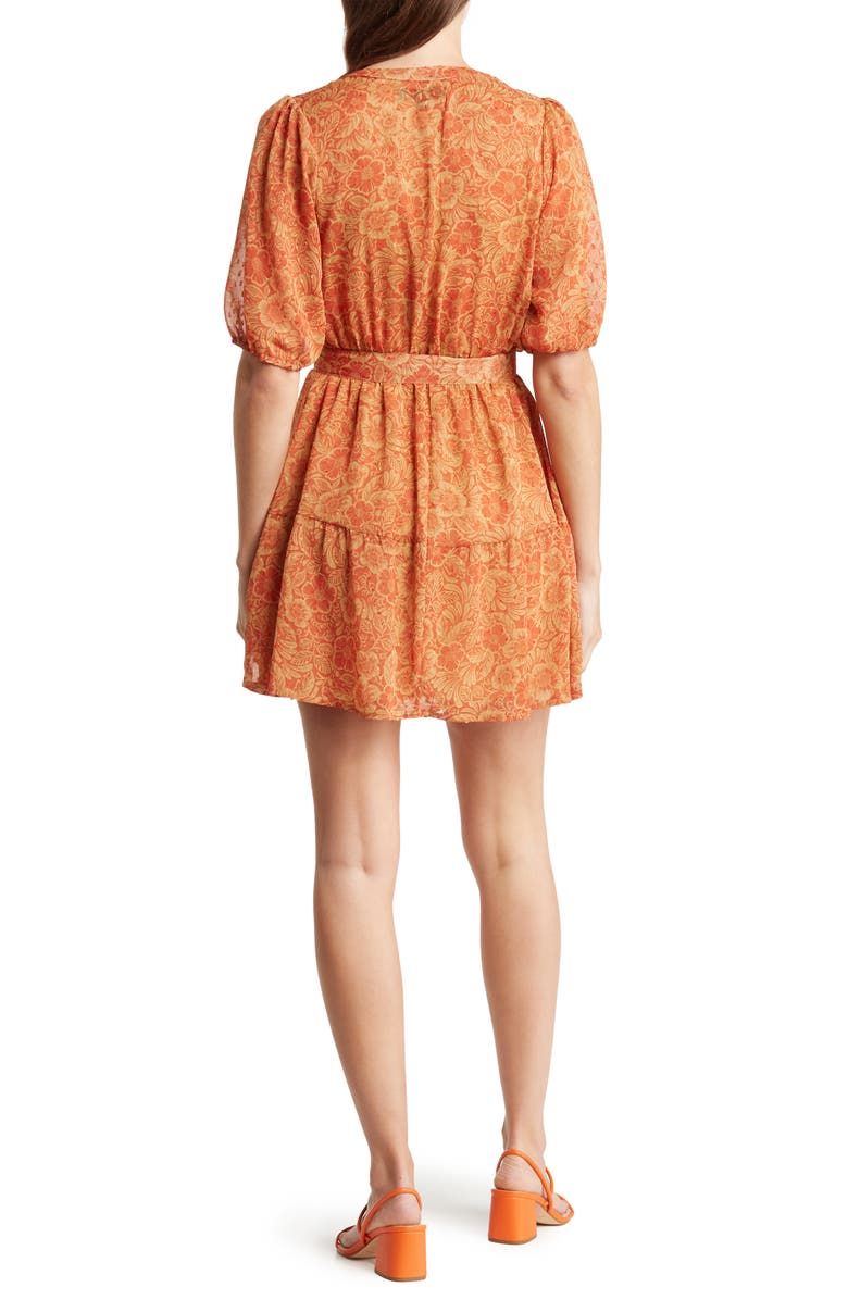MAX AND ASH Notch Neck Belted Puff Sleeve Minidress | Nordstromrack