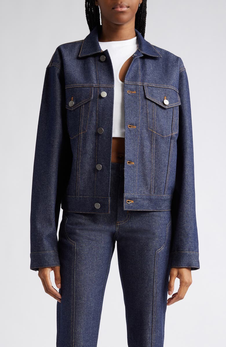 K.NGSLEY Gender Inclusive Crop Nonstretch Denim Trucker Jacket ...