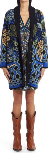 Etro Comet Paisley Wool Blend Sweater Coat | Nordstrom