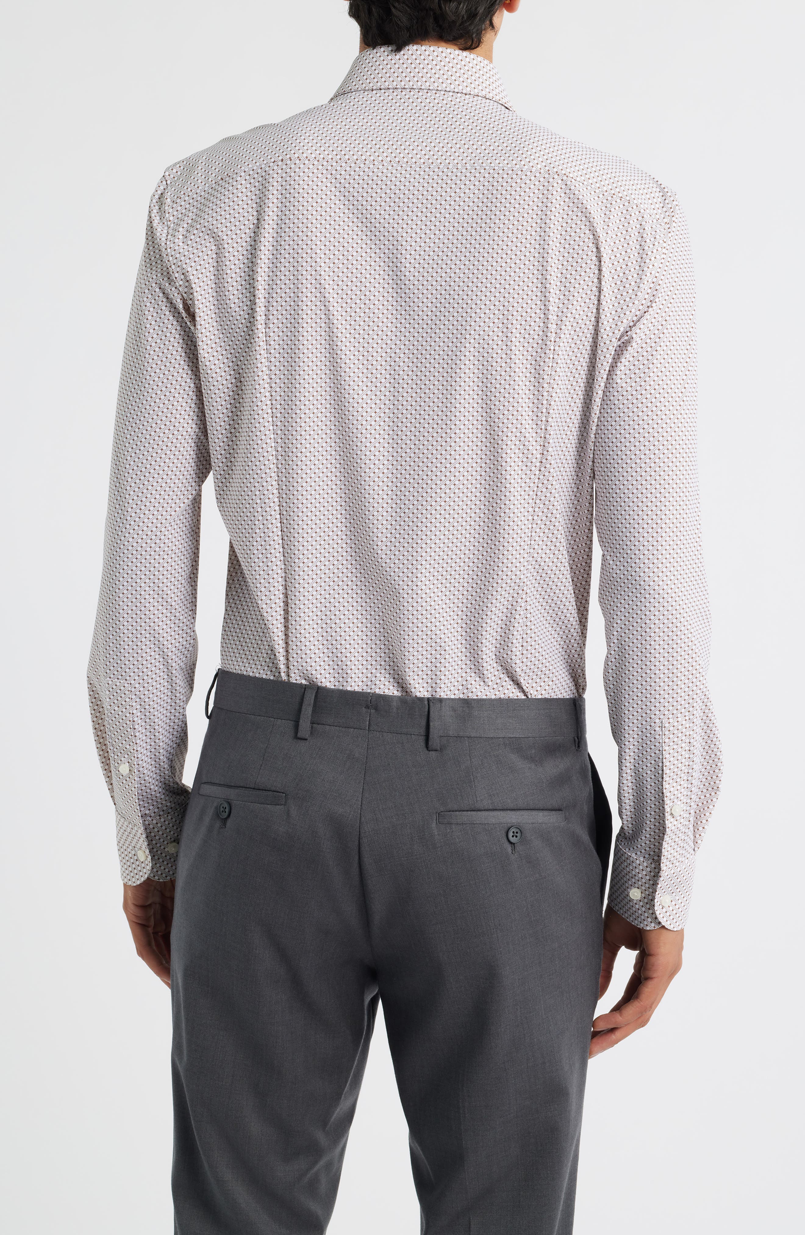 BOSS Hank Kent Slim Fit Grid Performance Twill Dress Shirt | Nordstromrack