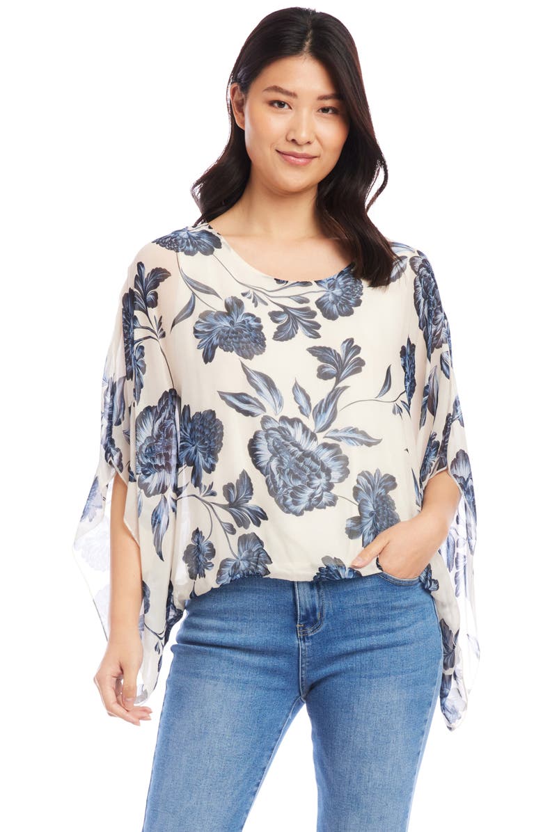Karen Kane Floral Blouson Scarf Top | Nordstromrack