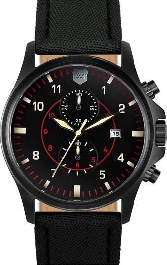 Andrew Marc Watches Chronograph Canvas Strap Watch, 47mm | Nordstrom