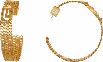 Balmain Sync Pb Brass Hoop Earrings | Nordstrom