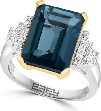 EFFY 14K Gold London Blue Topaz & Diamond Ring | Nordstromrack