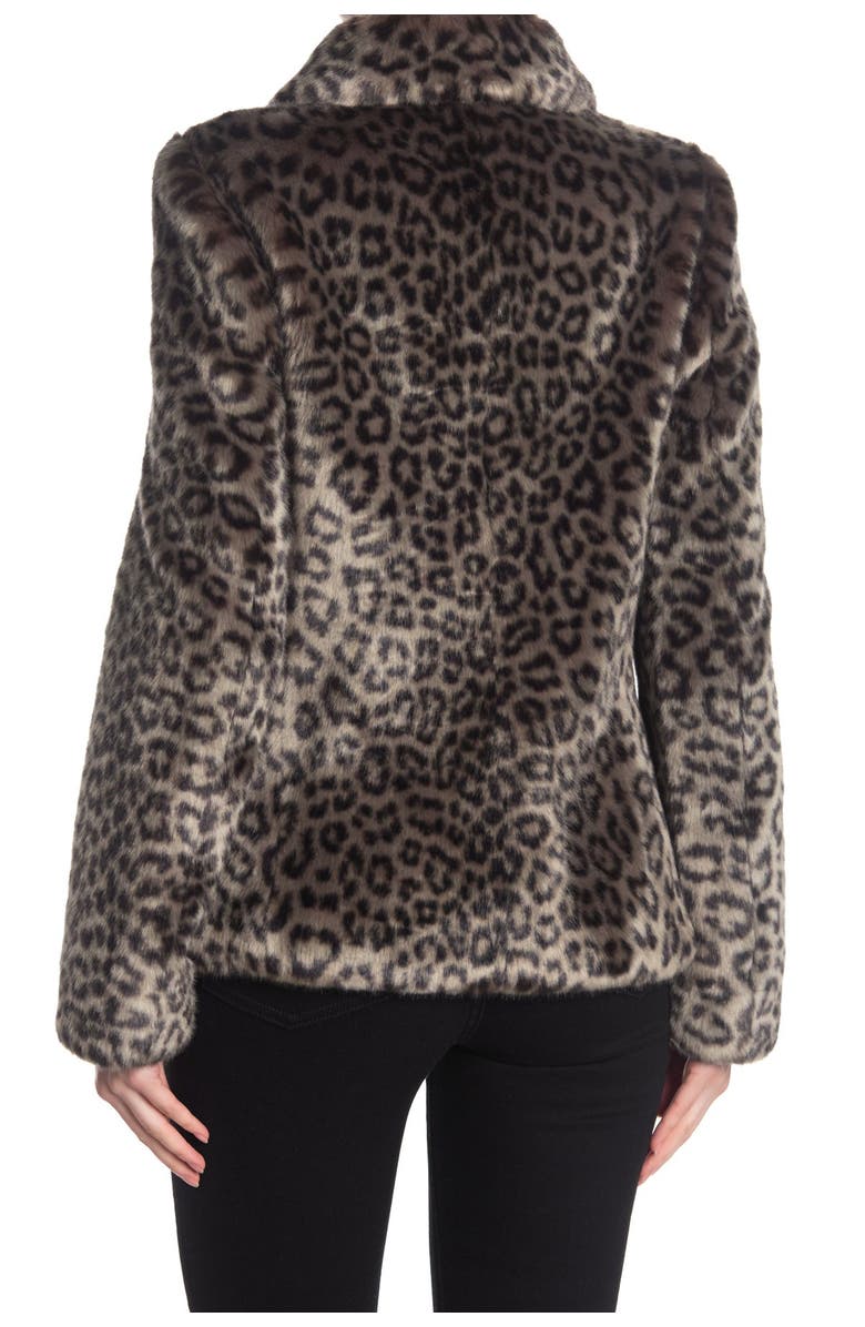 Calvin Klein Leopard Print Faux Fur Asymmetrical Zip Jacket | Nordstromrack