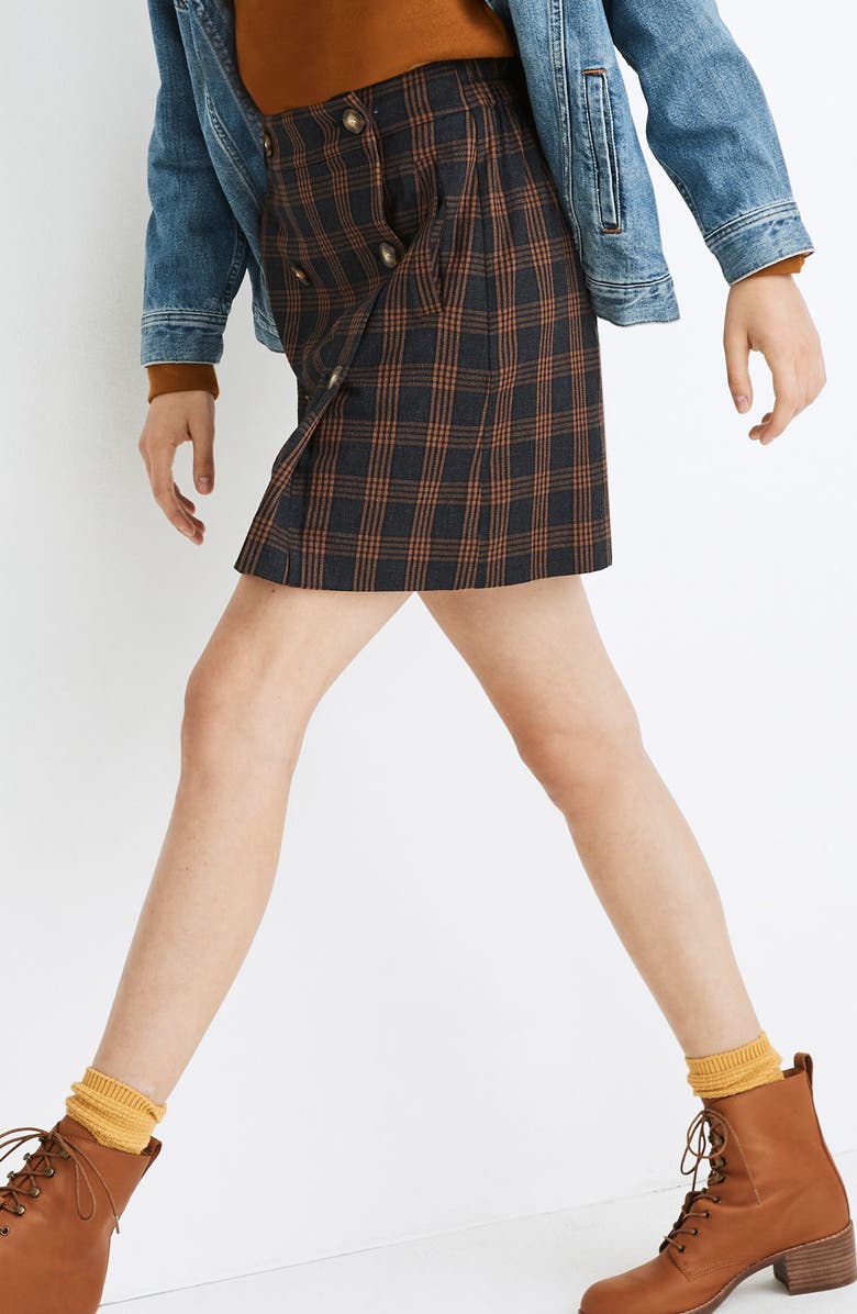 Madewell Plaid Double Breasted Miniskirt | Nordstromrack