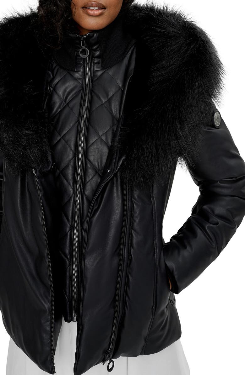 Noize Gisele-X Vegan Leather Heavyweight Faux Fur Trim Jacket ...