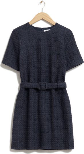 & Other Stories Belted Short Sleeve Tweed Dress | Nordstromrack