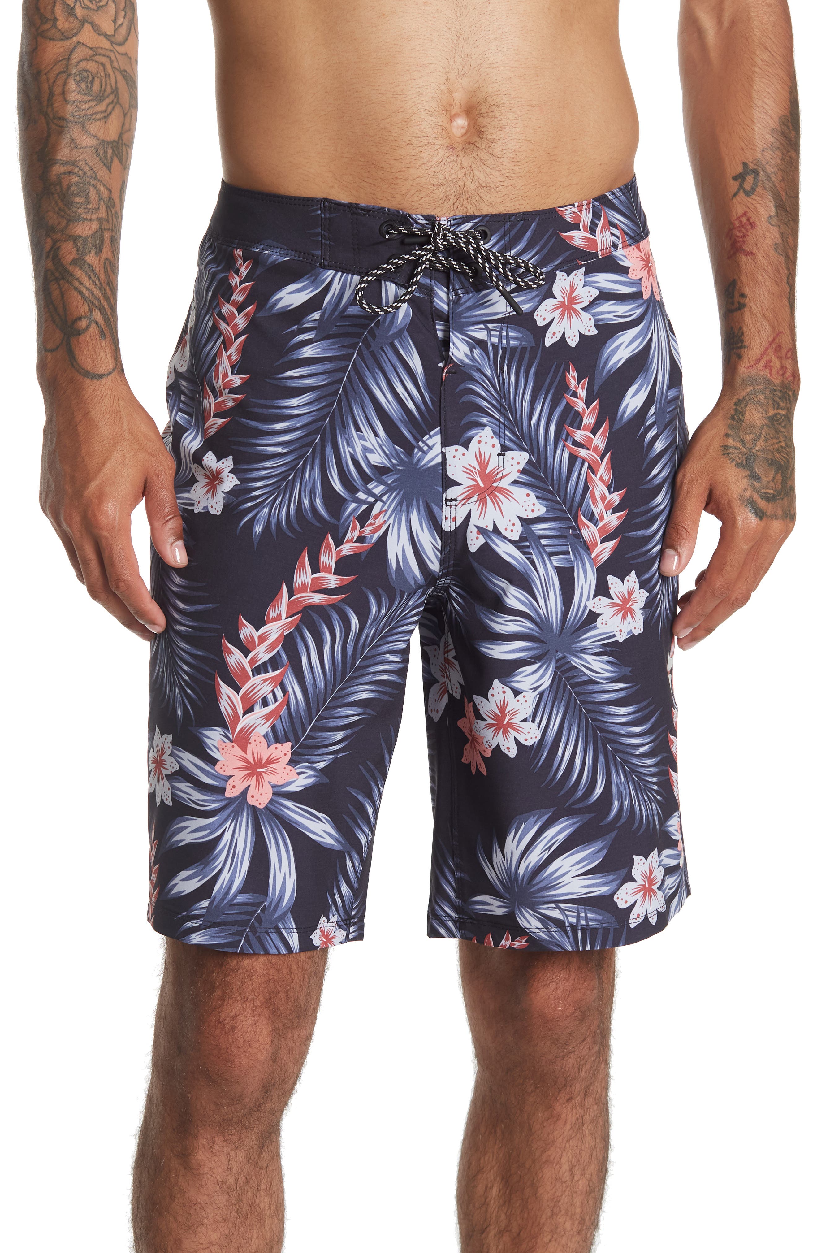 Hurley Tropical Floral Print Board Shorts | Nordstromrack