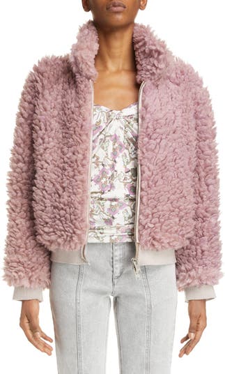 Isabel Marant Salvia High Pile Fleece Bomber Jacket | Nordstrom