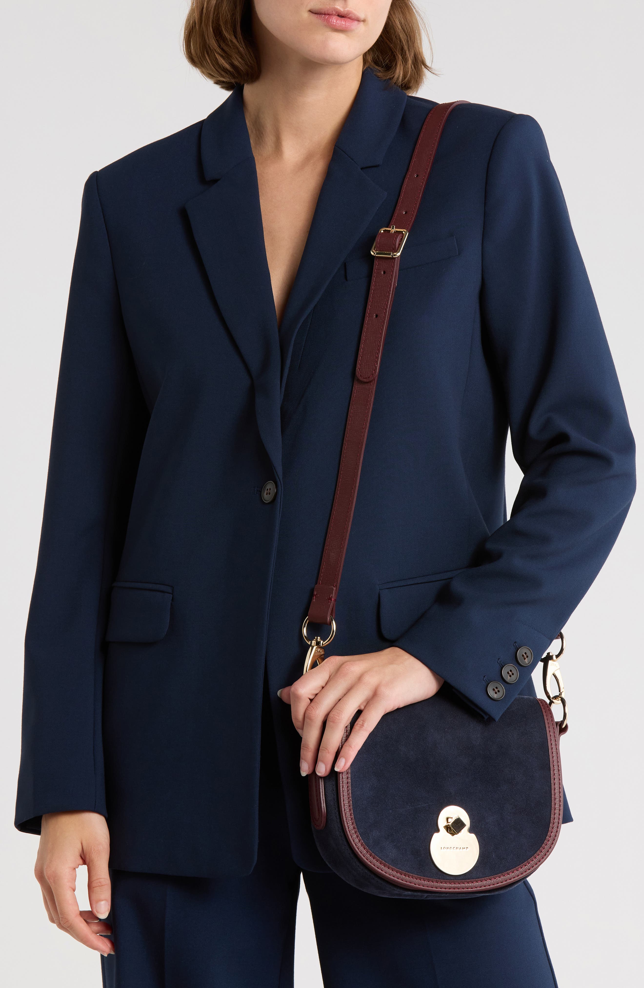 Longchamp Small Mixed Leather Crossbody Bag | Nordstromrack