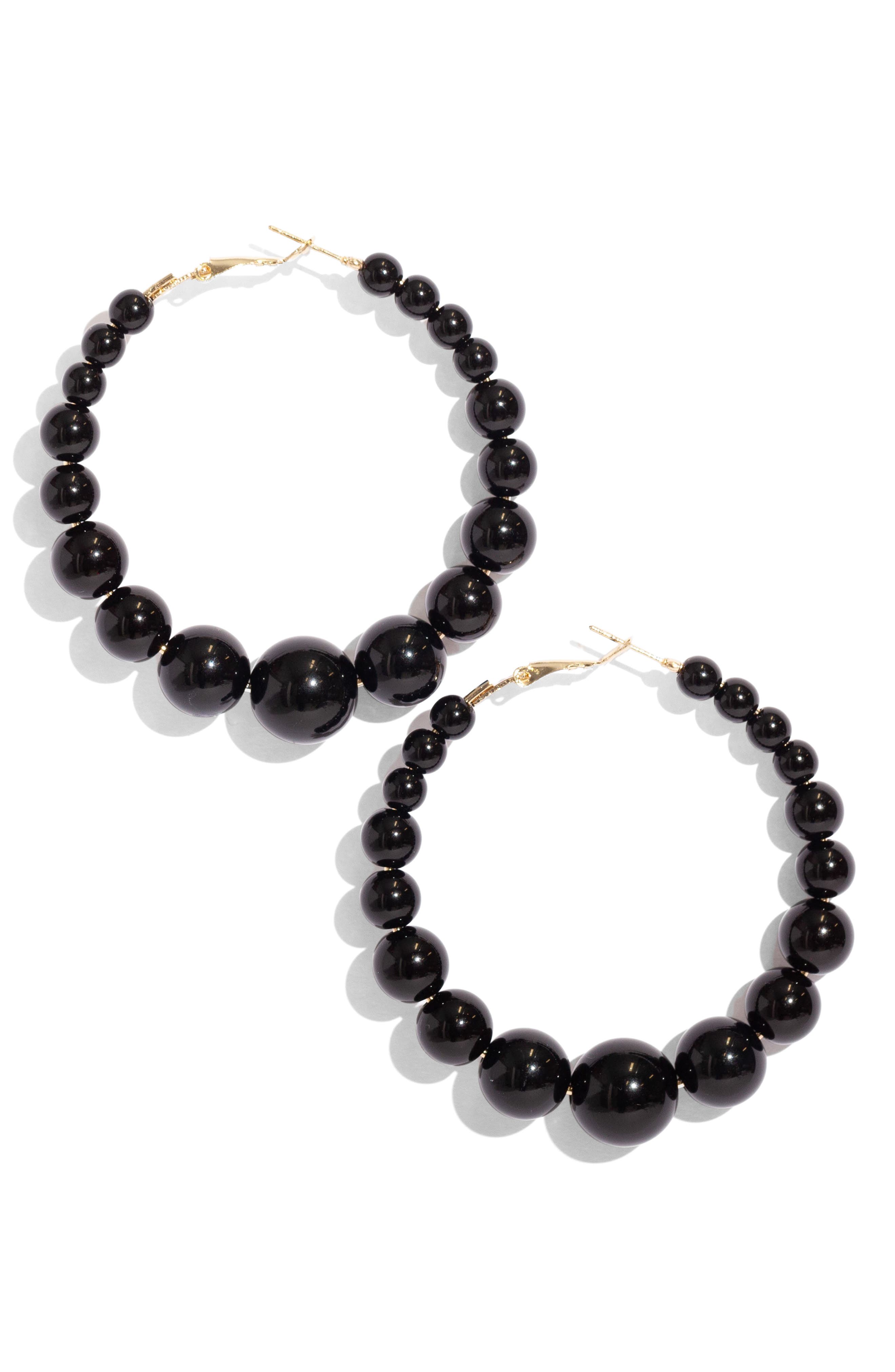 Hoop Mobb Imitation Pearl Hoop Earrings | Nordstromrack