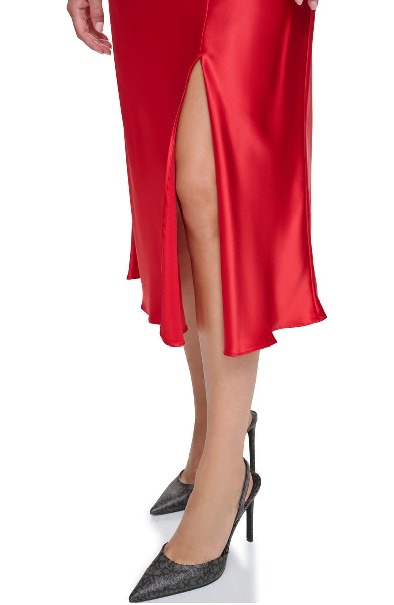 DKNY Satin Side Slit Midi Skirt | Nordstromrack