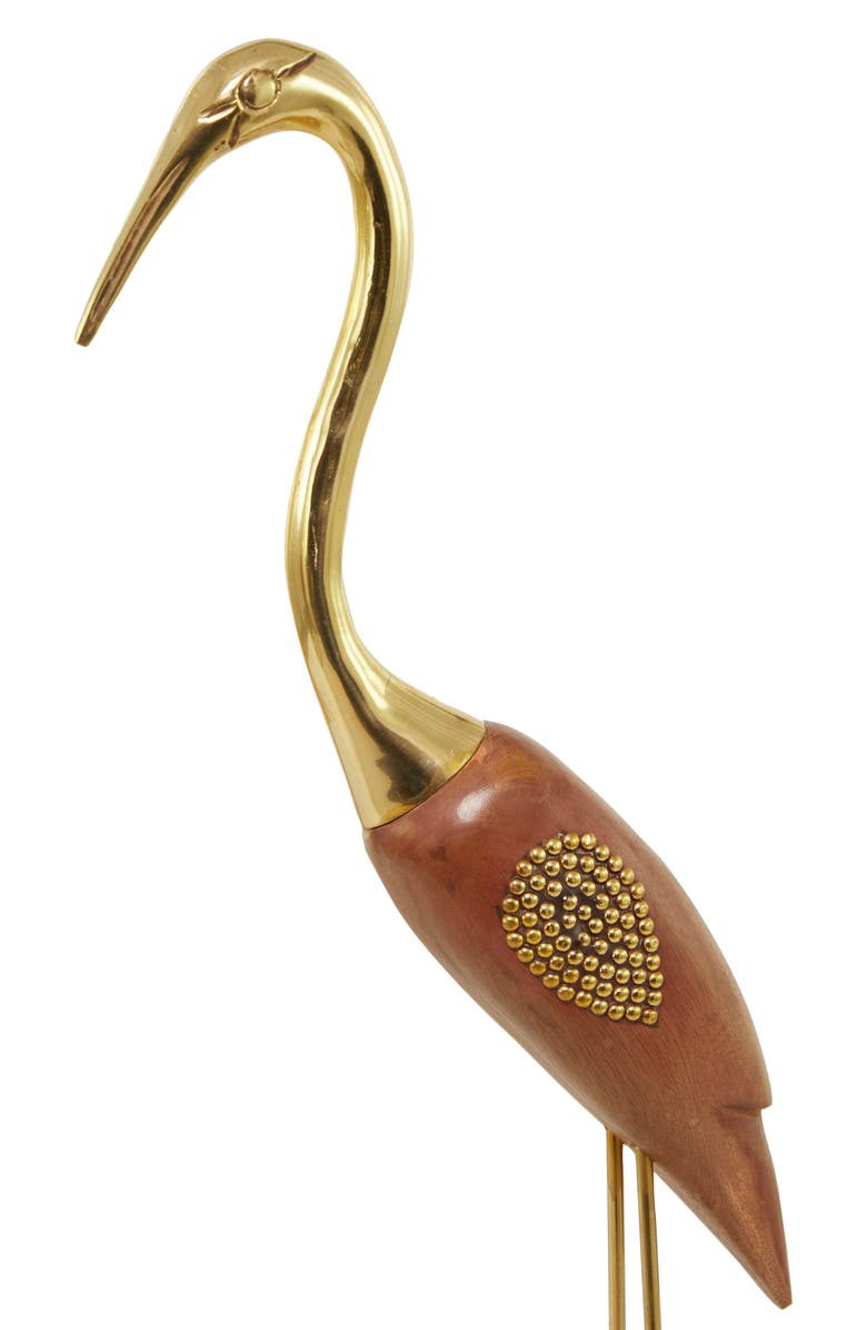 GINGER BIRCH STUDIO Gold Wood Natural Bird Sculpture | Nordstromrack