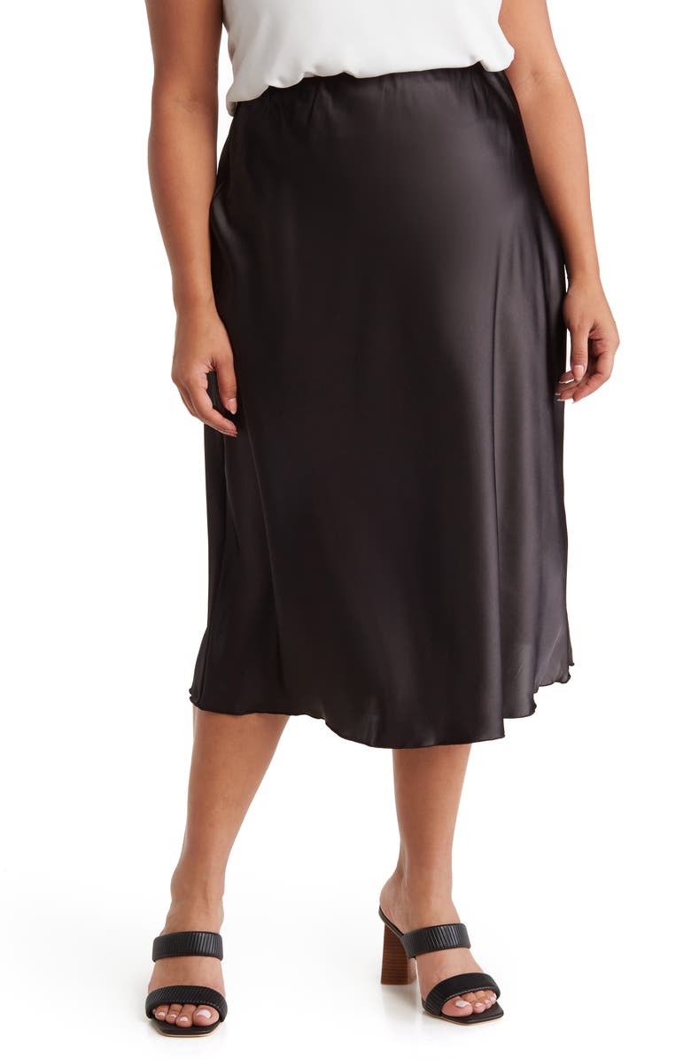 TASH AND SOPHIE Satin Midi Skirt | Nordstromrack