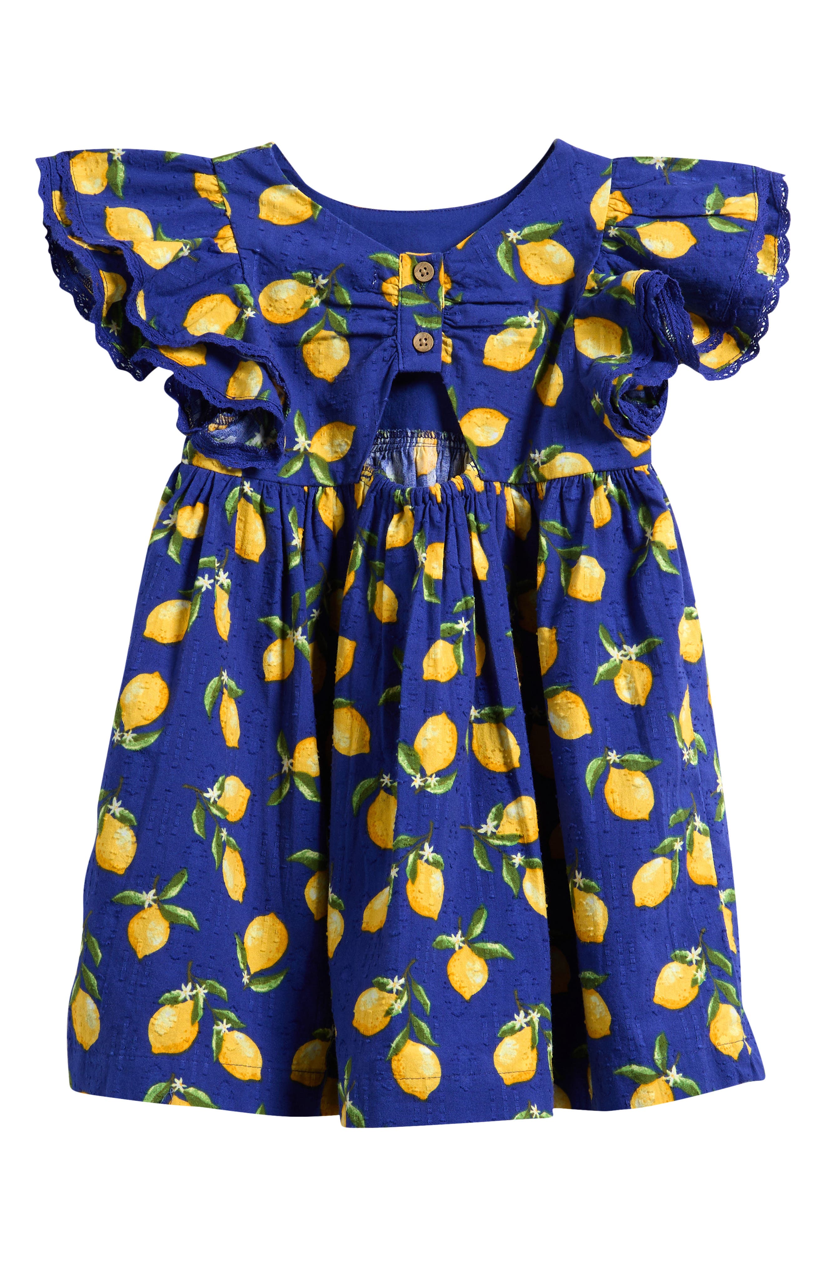 NEXT Kids' Lemon Print Angel Sleeve Cotton Jacquard Dress | Nordstrom