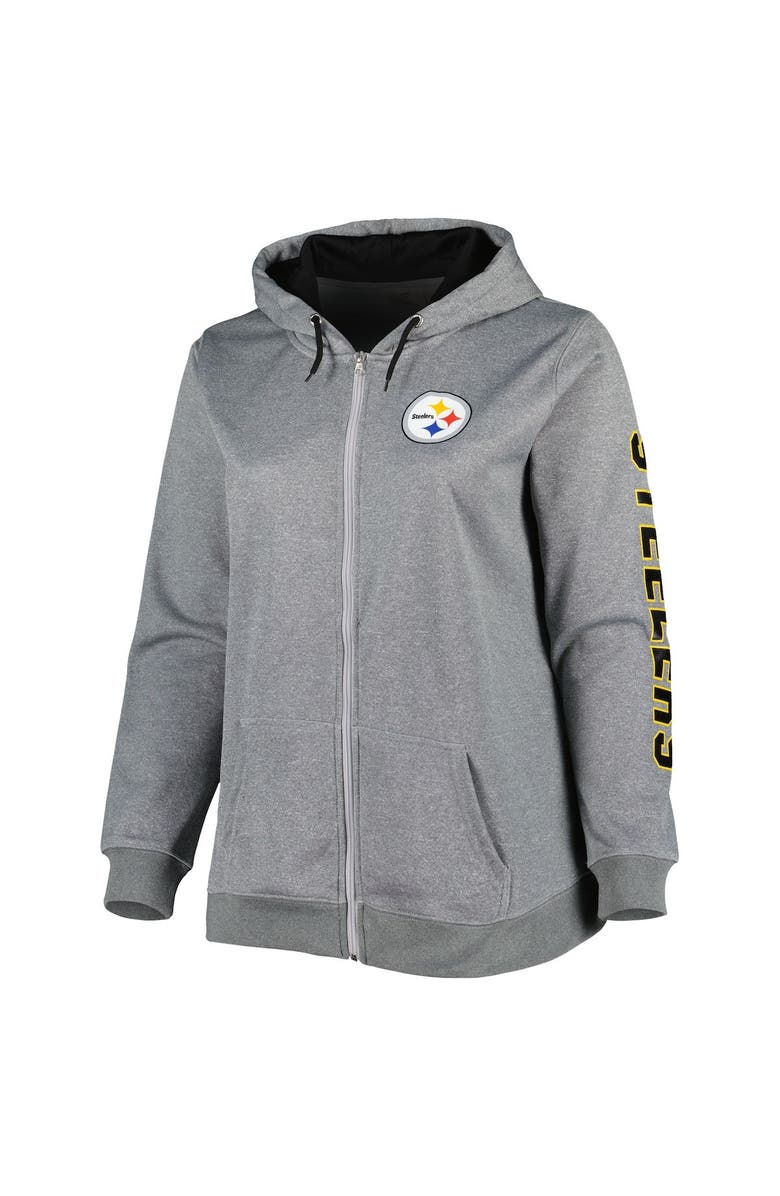 PROFILE Women's Heather Charcoal Pittsburgh Steelers Plus Size Fleece ...