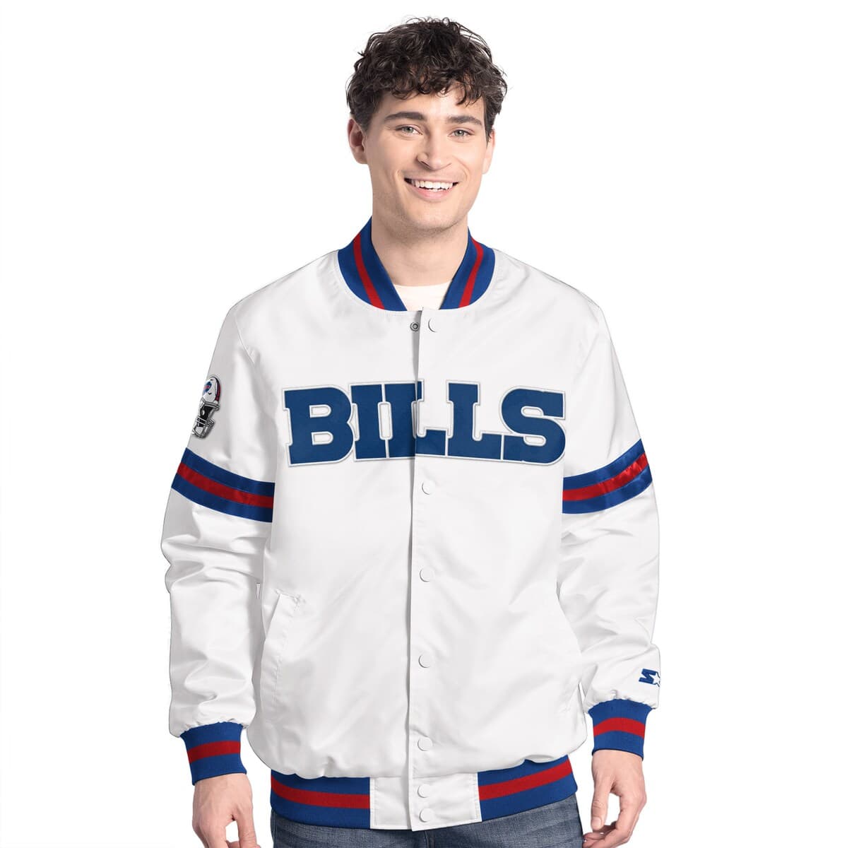 STARTER Men's Starter White Buffalo Bills Scout Full-Snap Varsity ...