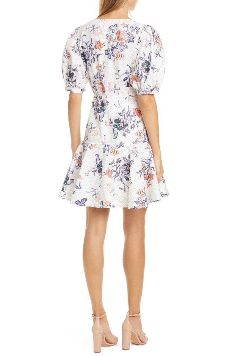 Rebecca Taylor Floral Toile Cotton & Linen Blend Dress | Nordstromrack