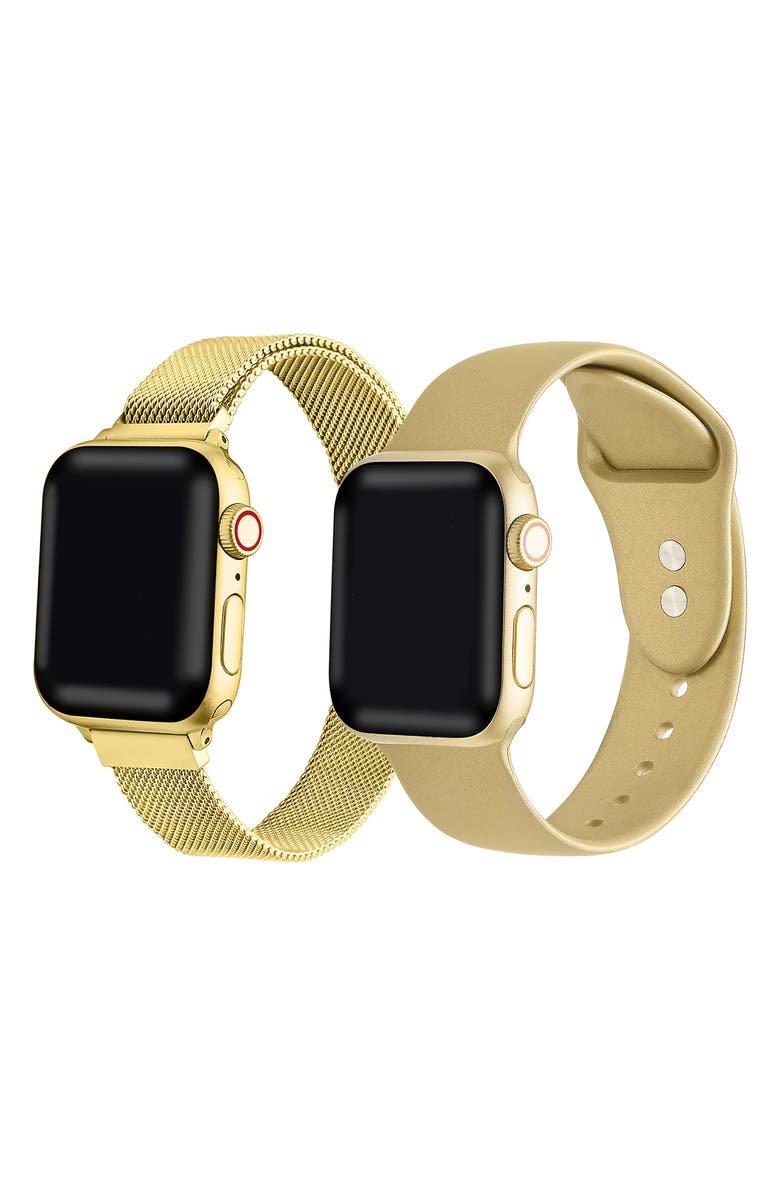 The Posh Tech Assorted 2-Pack Silicone & Stainless Steel Apple Watch ...