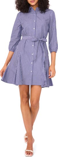 Halogen® Stripe Belted Shirtdress | Nordstrom