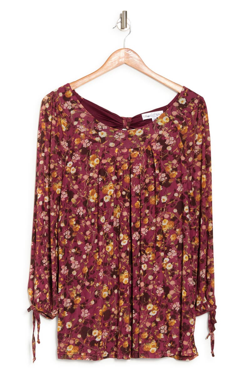 STEM AND VINE Pleated Long Sleeve Top | Nordstromrack