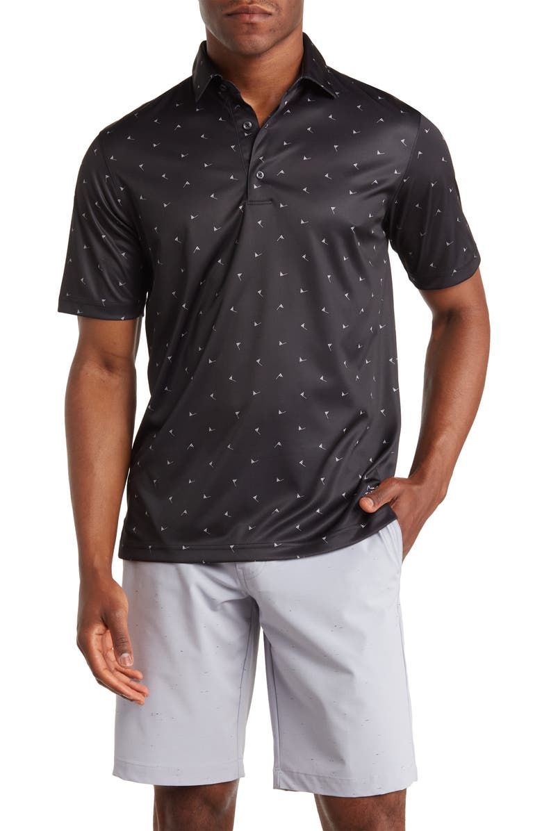 Greg Norman ML75 Microlux Pin Flag Print Polo | Nordstromrack