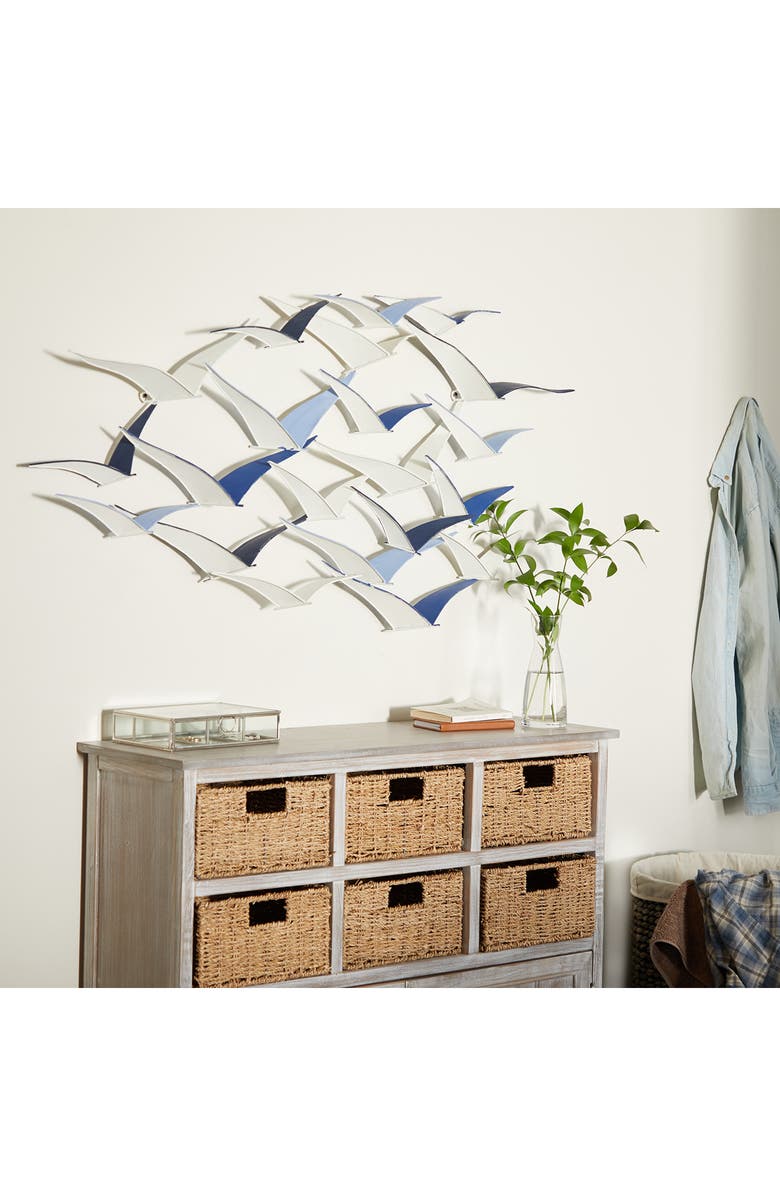 WILLOW ROW Blue Metal Flying Flock of Birds Wall Decor | Nordstromrack