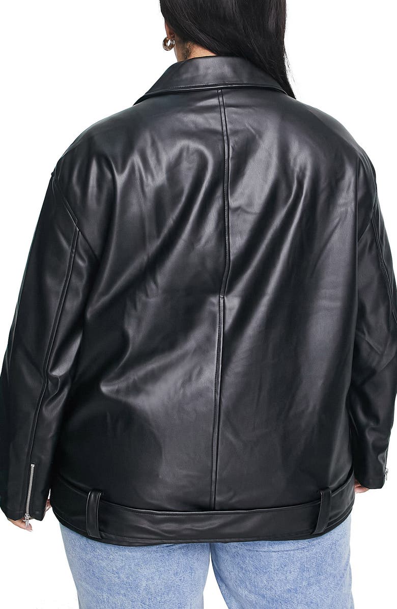 ASOS DESIGN Curve Faux Leather Biker Jacket | Nordstrom