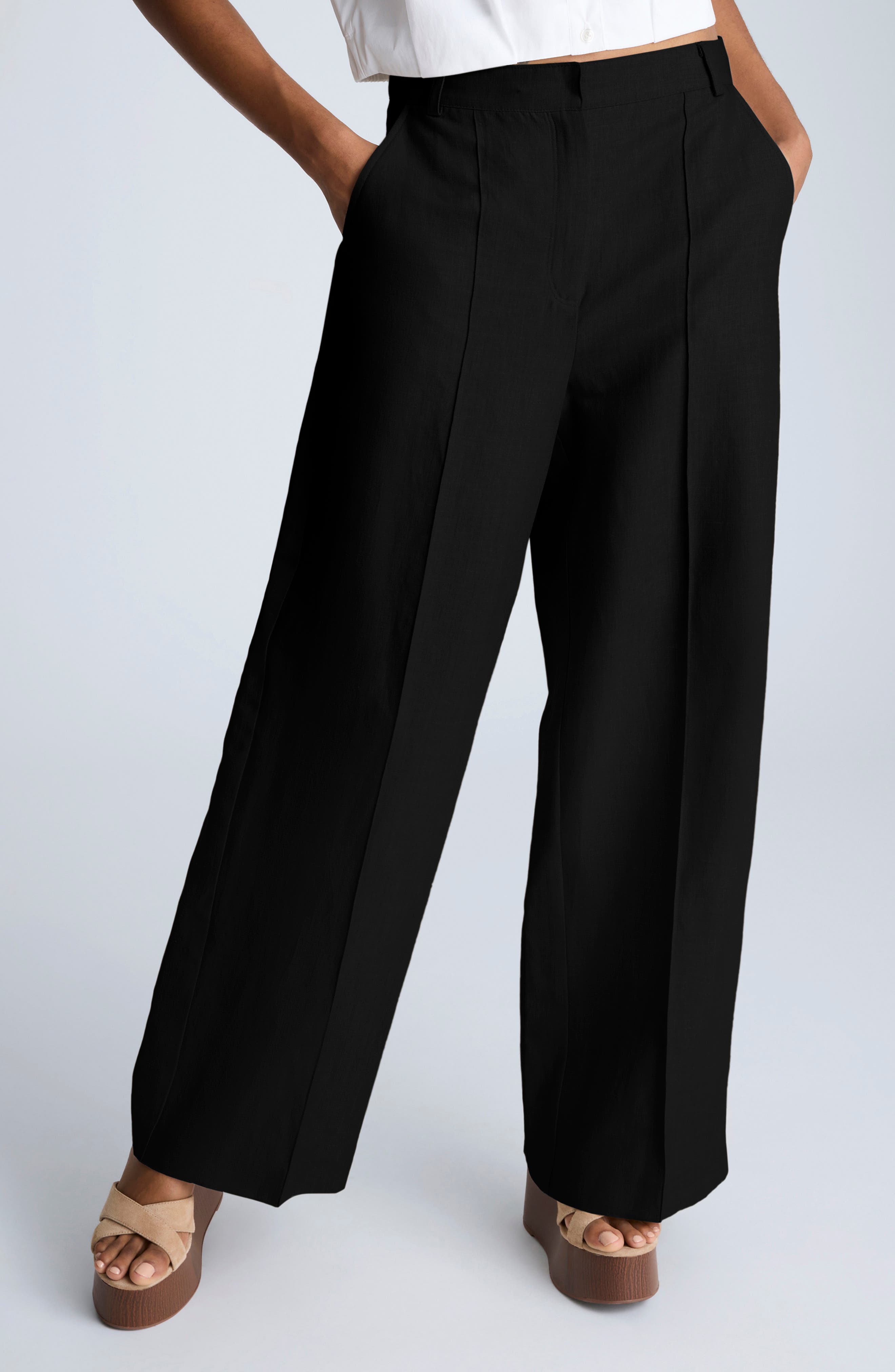 Kenneth Cole Pintuck Pleat Wide Leg Pants | Nordstrom
