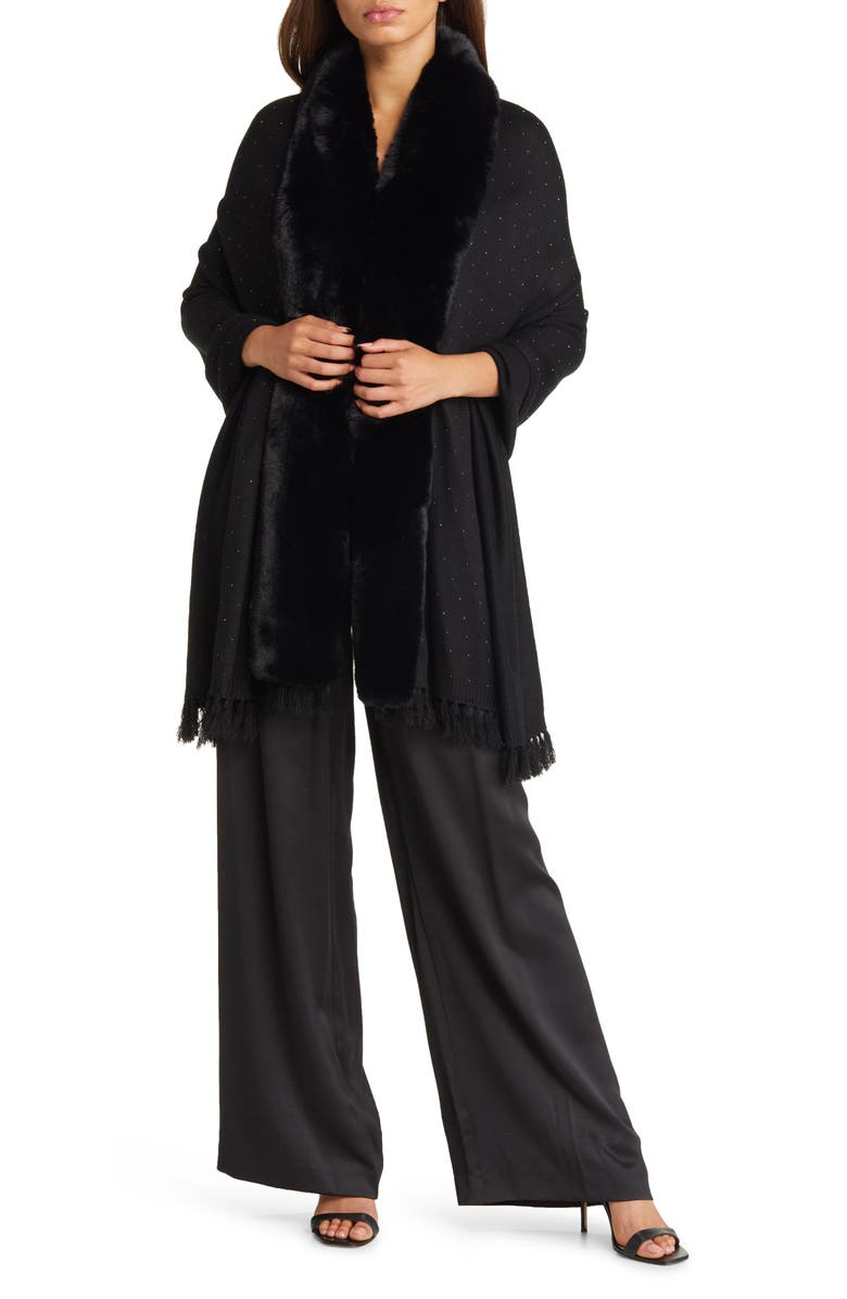La Fiorentina Faux Fur Trim Wrap | Nordstrom