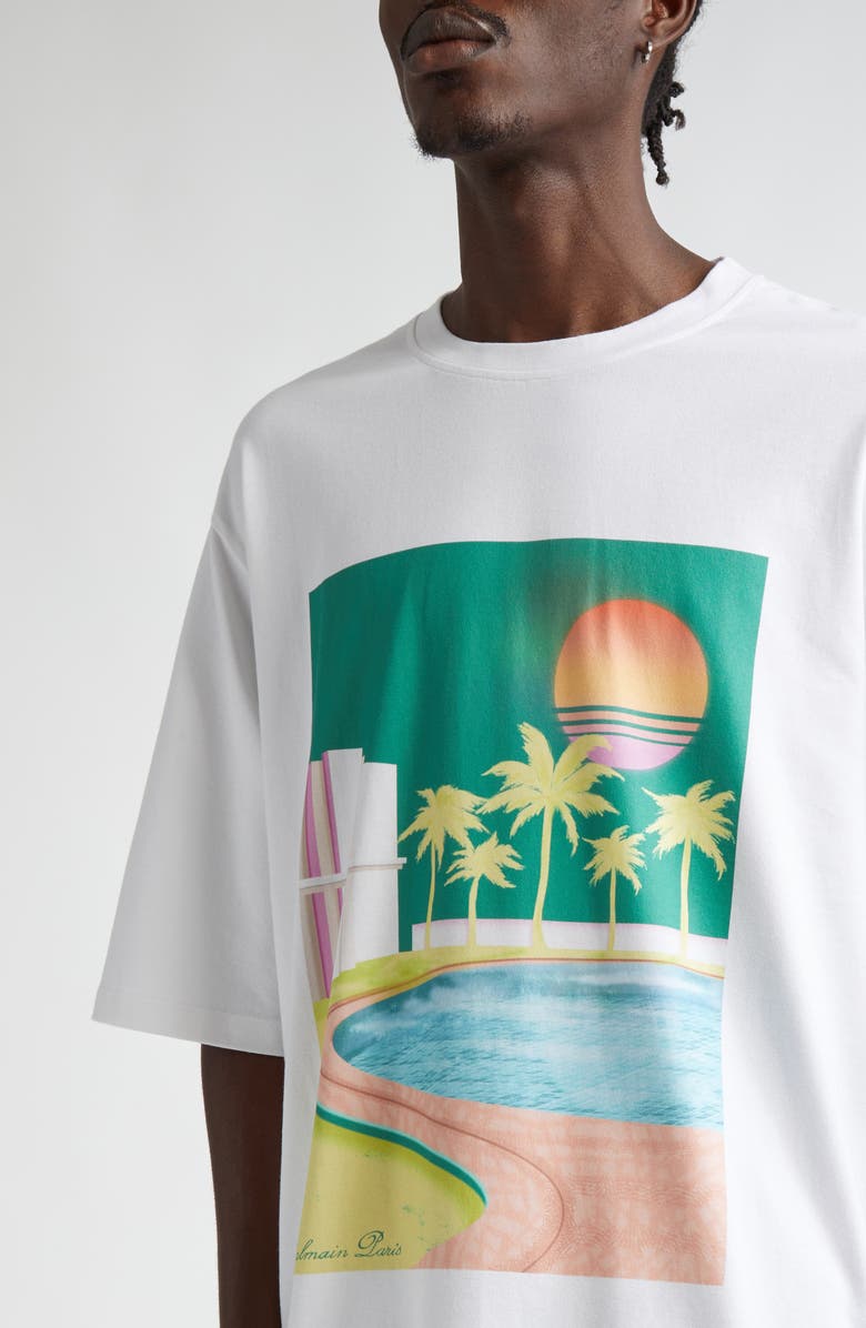 Balmain Postcard Print Cotton Graphic T-Shirt | Nordstromrack