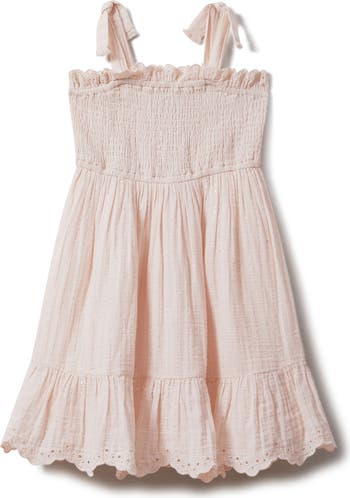 Reiss Kids' Agatha Sr. Metallic Smocked Sundress | Nordstromrack