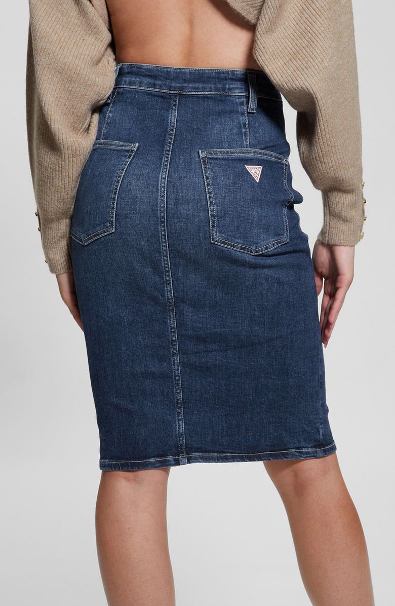 GUESS Flo Zip Front Denim Pencil Skirt | Nordstrom